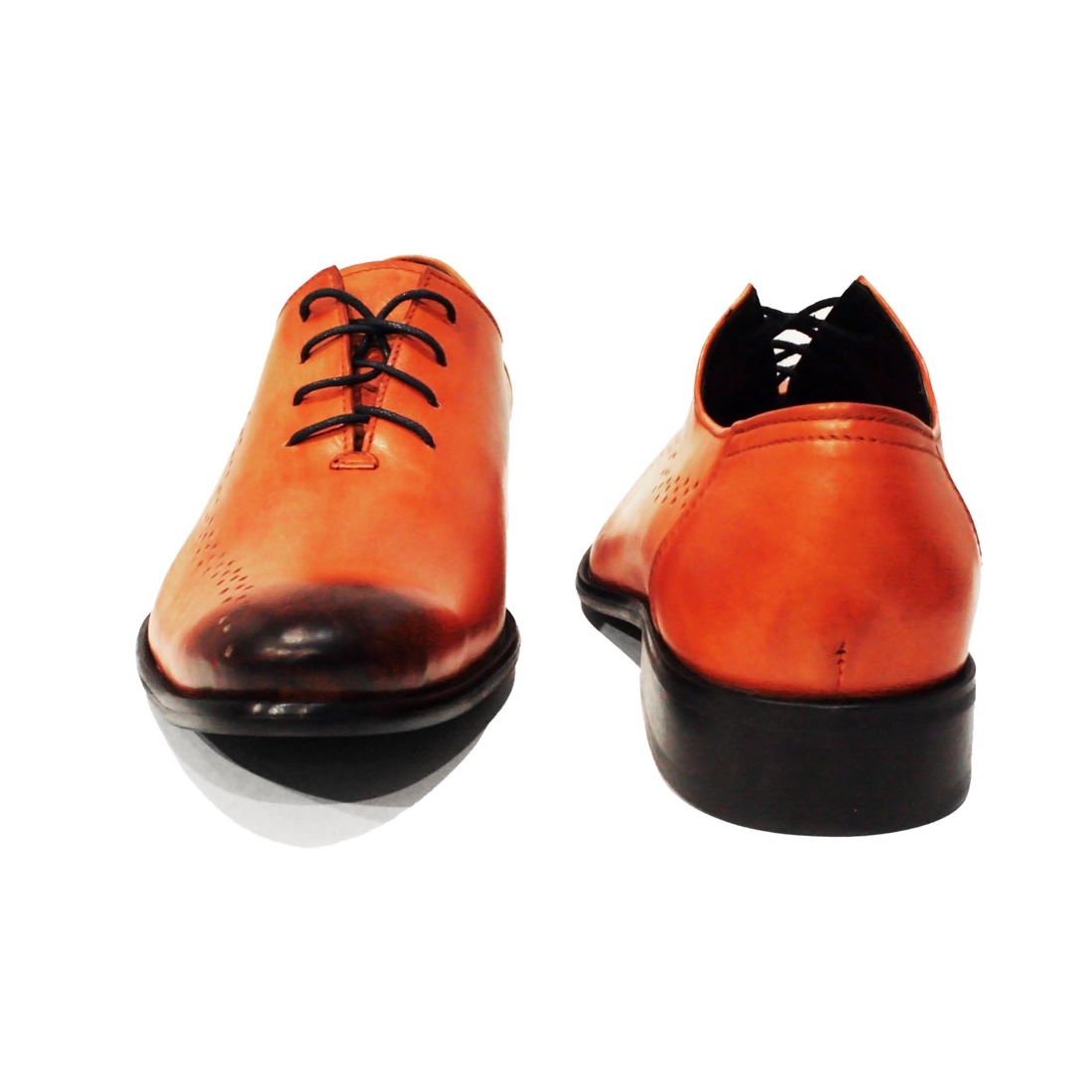 Modello Oriko - Orange Lace-Up Hand Painted Dress Shoes Oxfords ...